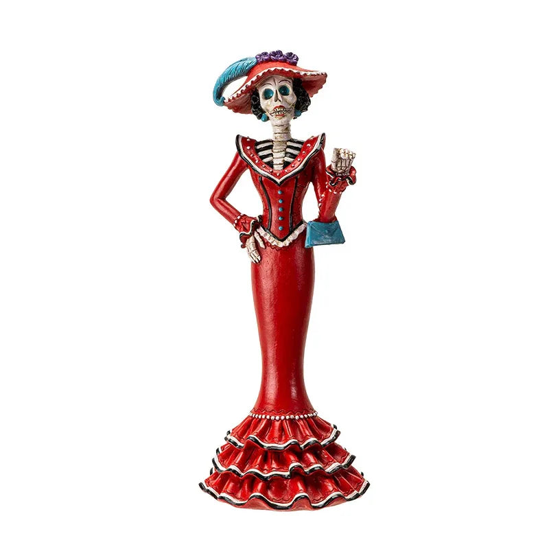 Day of the Dead figurine - Red Catrina | Chile Mojo